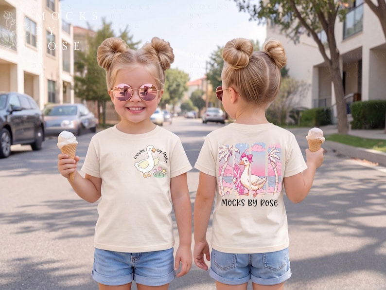 Rabbit Skins 3321 Toddler Fine Jersey Tee Front & Back Mockup Bundle ...