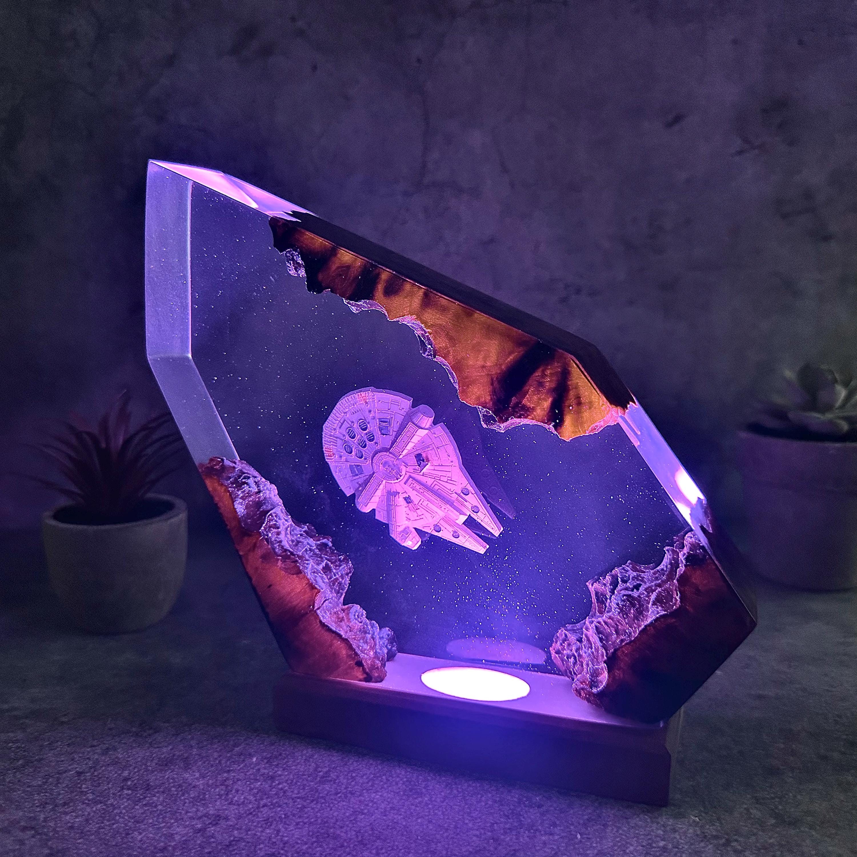 Diorama Space Galaxy Lamp, Epoxy Night Lamp for Spacecraft, Galaxy Lamp ...
