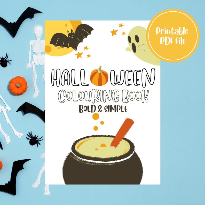 Halloween Colouring Book, Printable Colouring Pages for Kids, Colouring ...