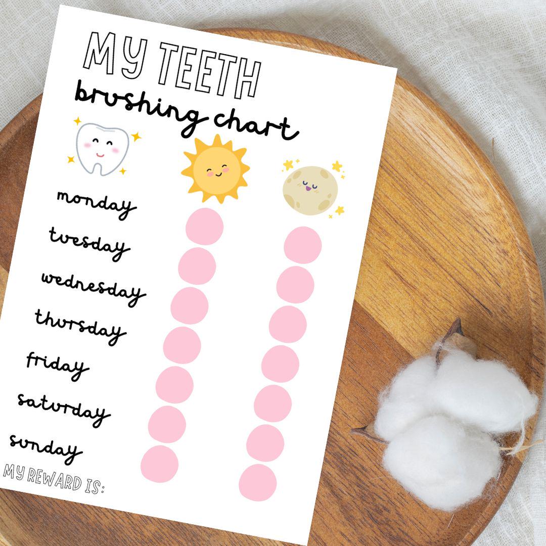 Printable Teeth Brushing Chart, Reward Chat, Instant Download - Etsy ...