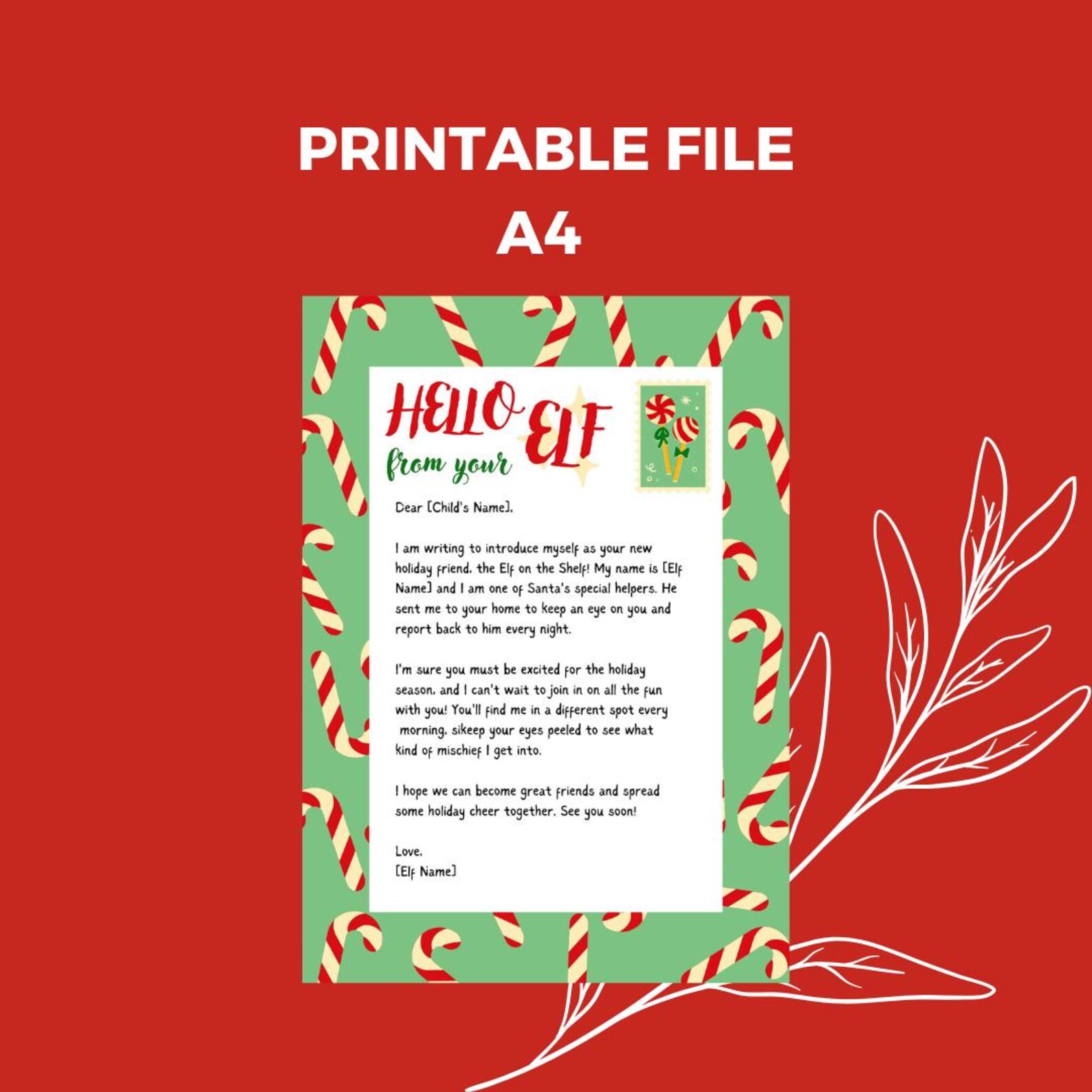 Editable Elf Christmas Arrival Letter | Printable Template - Etsy