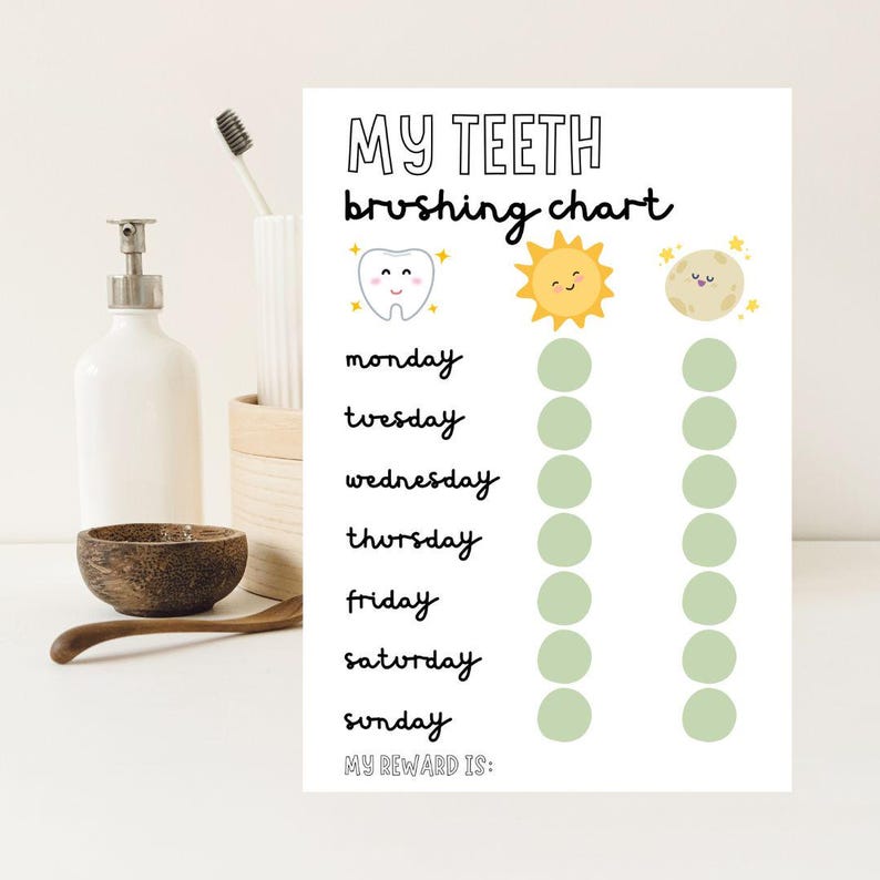 Printable Teeth Brushing Chart | Digital Download - Etsy
