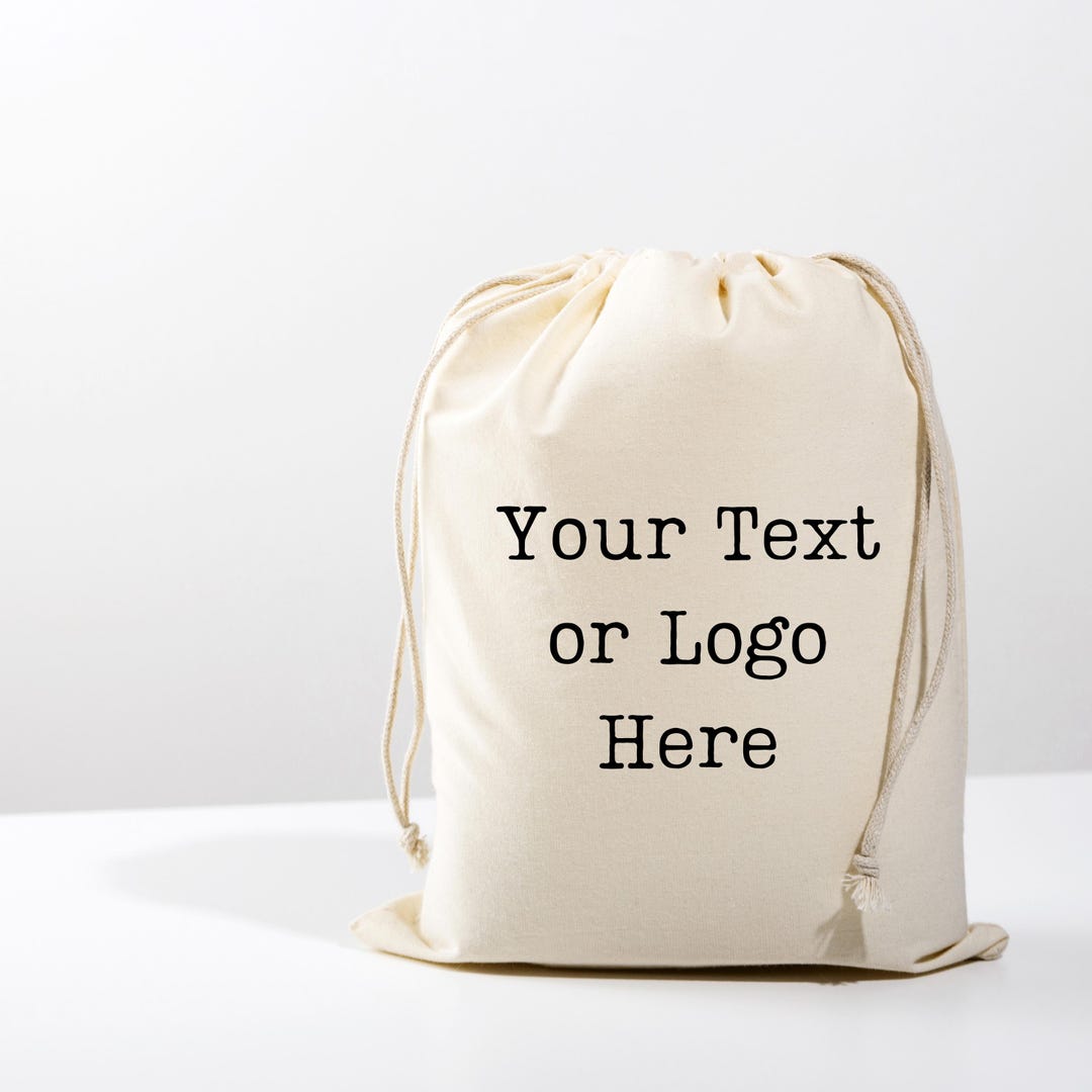50 Custom Pouches, Logo Pouch, Personalized Organic Cotton Bag ...