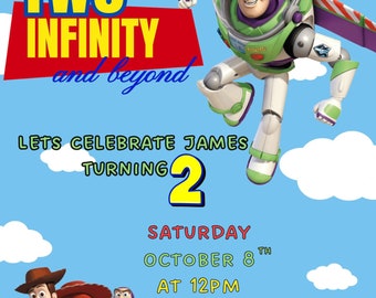 Two Infinity and Beyond Birthday Invitation | Two Year Old Birthday ...