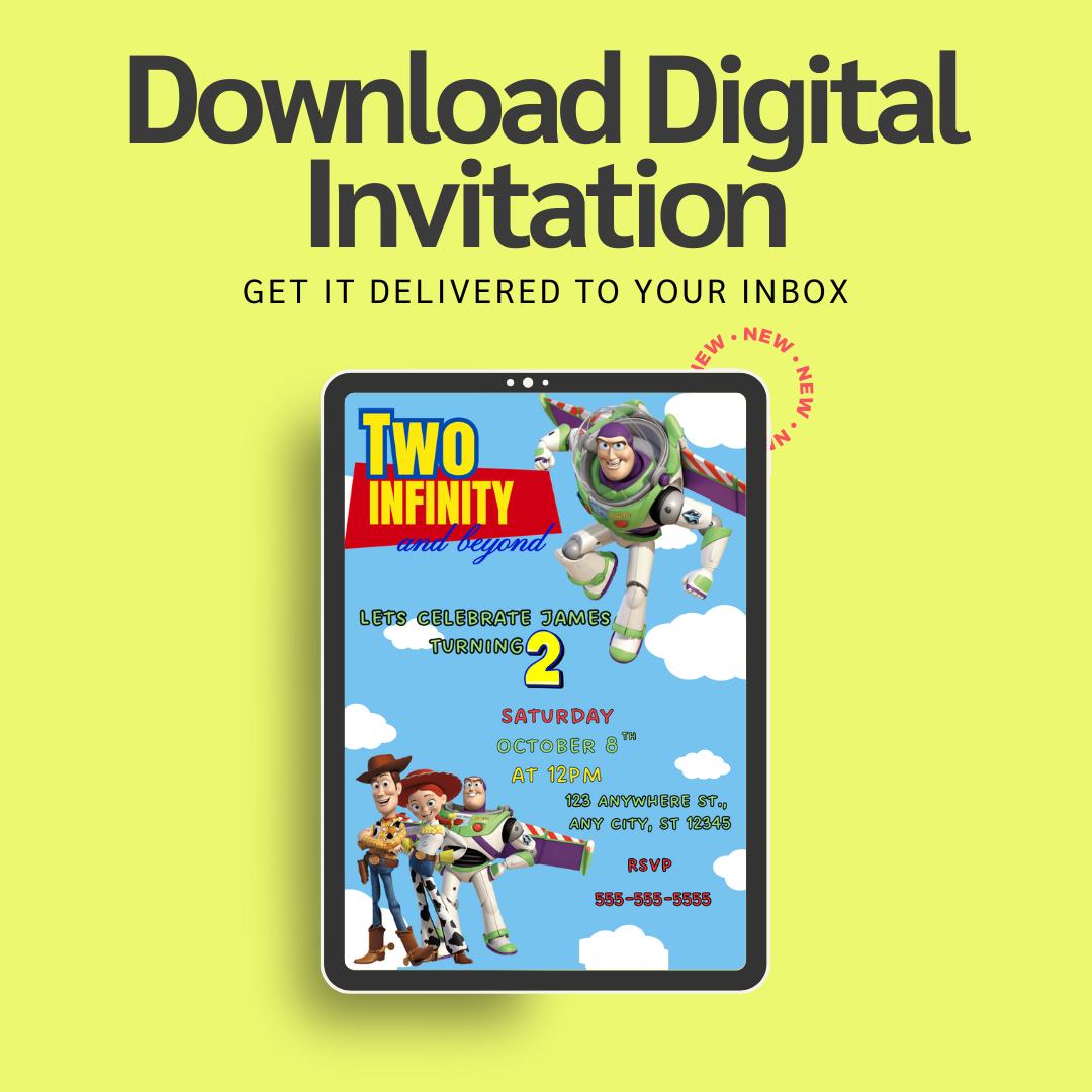 Two Infinity and Beyond Invitation Custom Toy Story Birthday Party ...