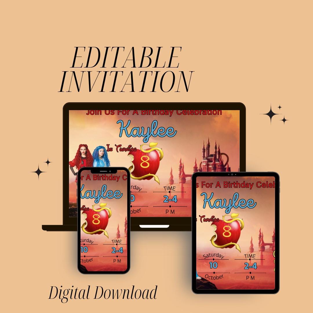 Rise of Red Birthday Invitation Custom Red Theme Party Invite, Digital ...