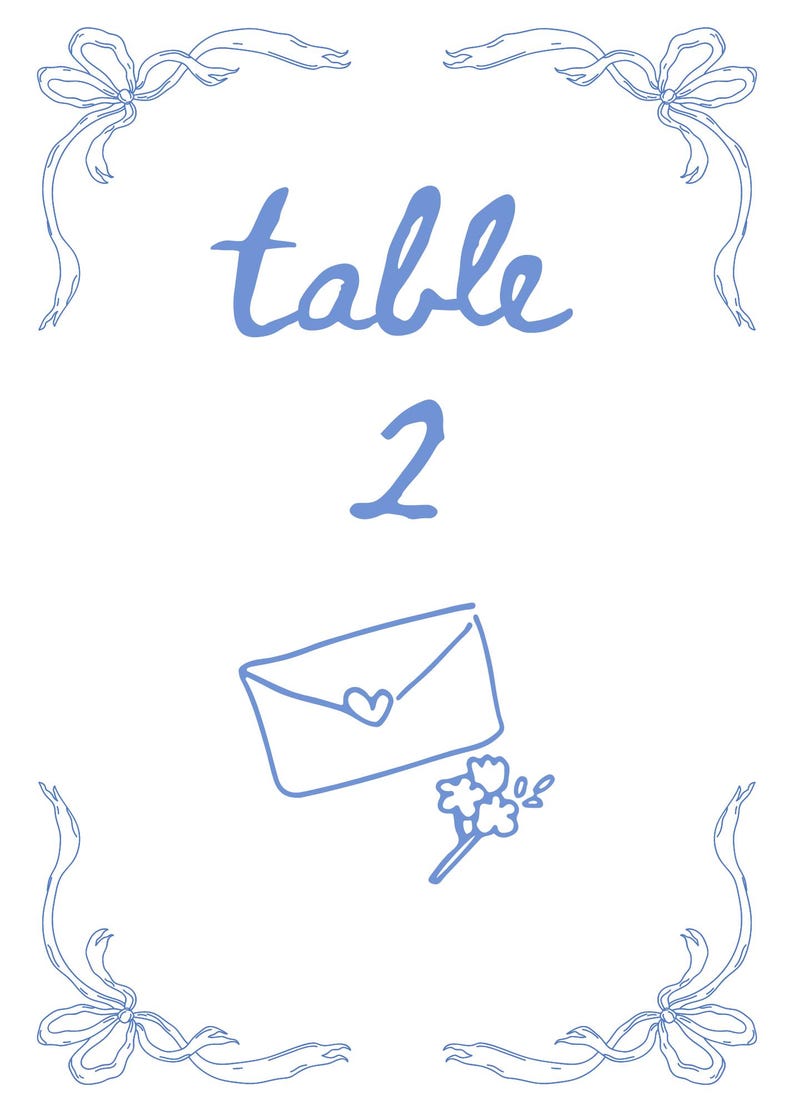 Whimsical Wedding Table Numbers Template, 1-18 - 5"x7" - Etsy