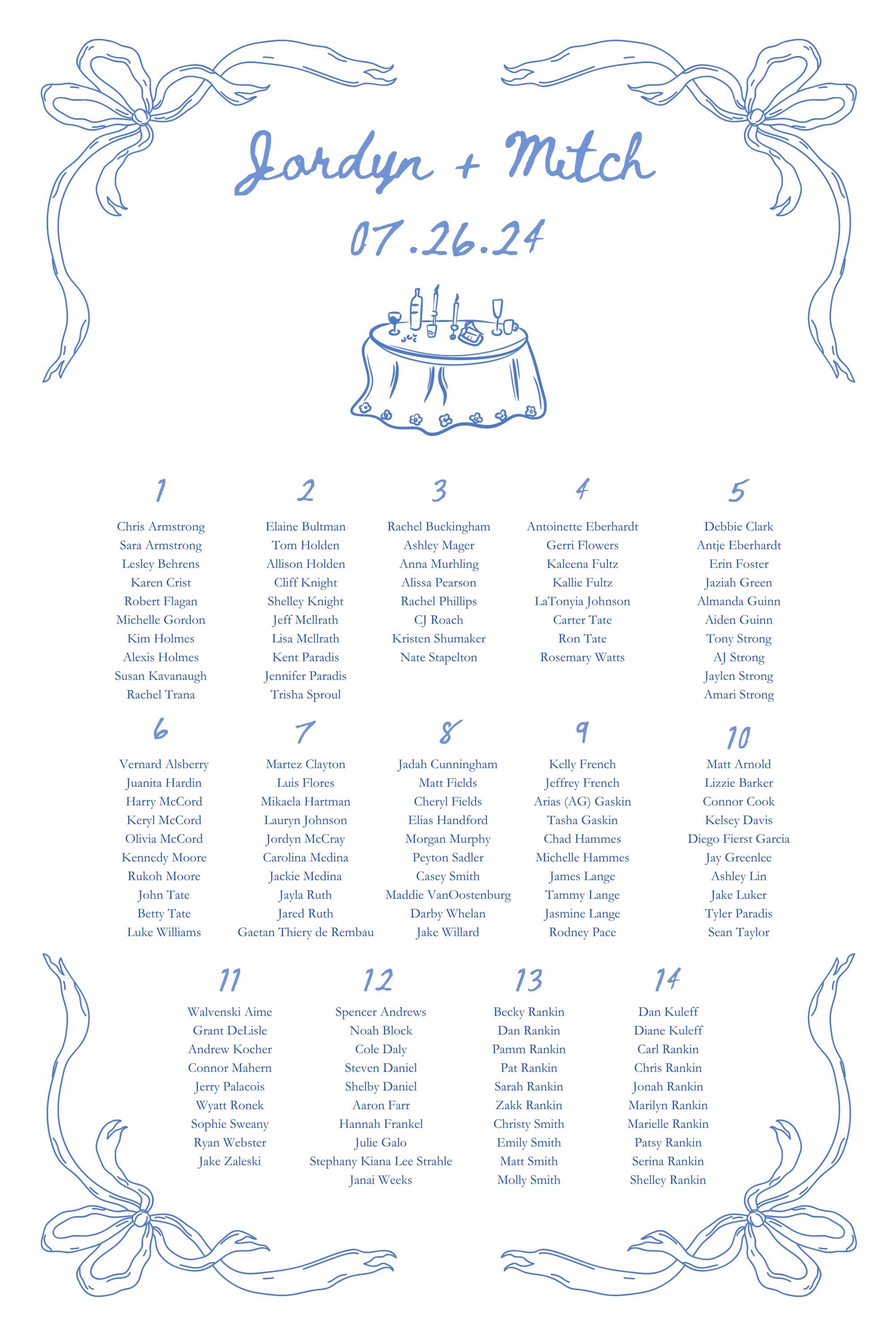 Wedding Seating Chart Template - Whimsical - Etsy