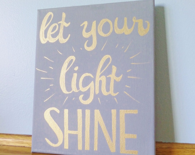 Gray Canvas Sign in Gold 8X10 Canvas Art Metallic Gold Font - Etsy