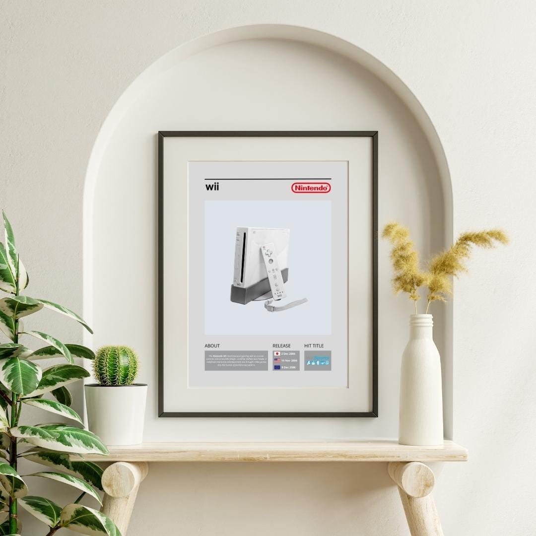 Nintendo Wii – Retro Gaming Console Poster – Minimalist Wall Art ...