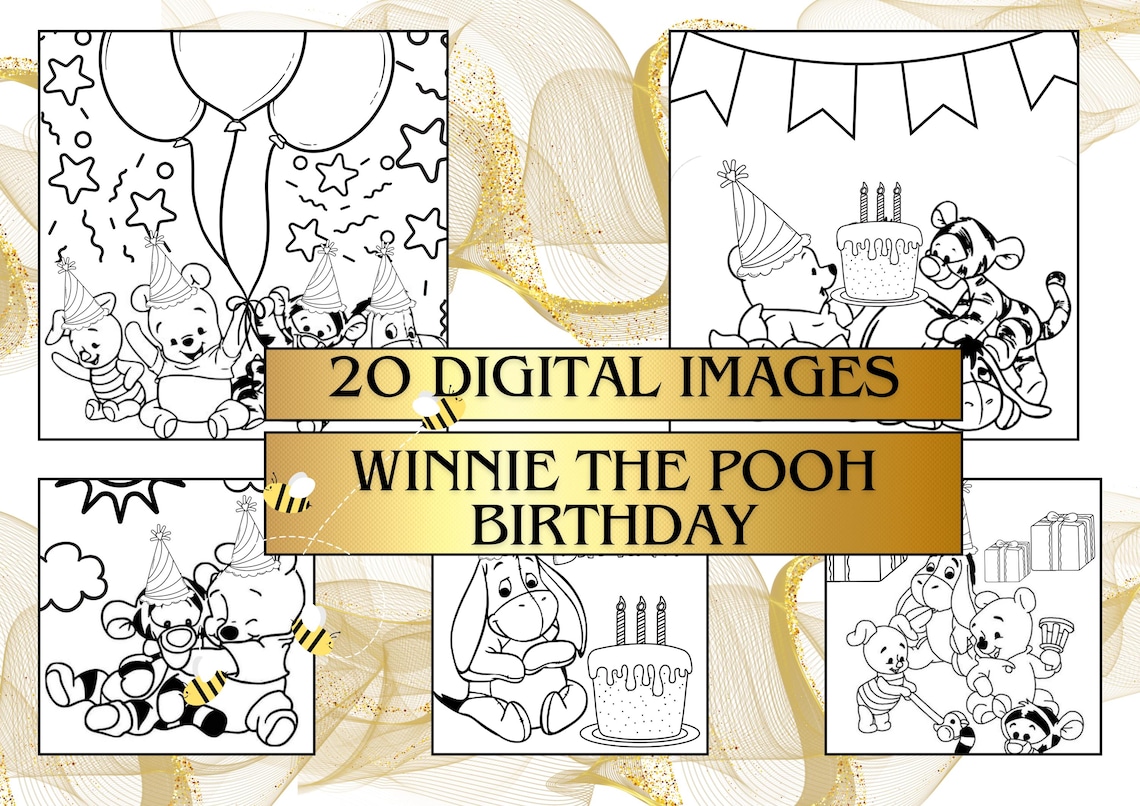 Winnie The Pooh Coloring Page Birthday