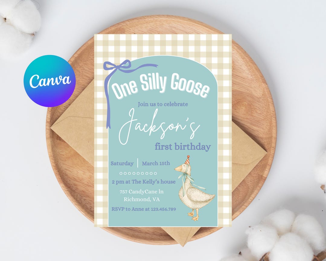 Canva Digital Template- One Silly Goose! - Etsy