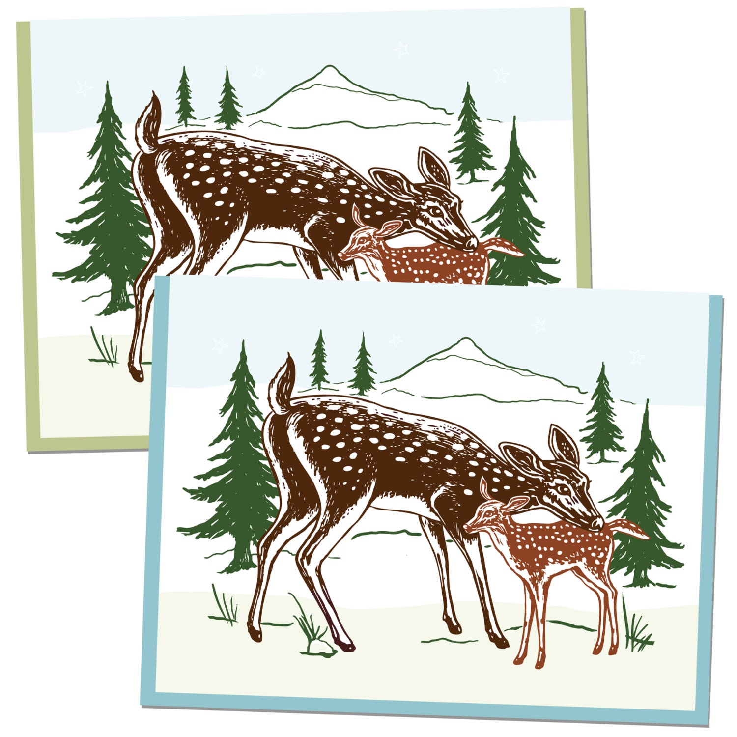 Fallow Deer Card Blank Inside Holiday & Seasonal Cards Paper & Party ...