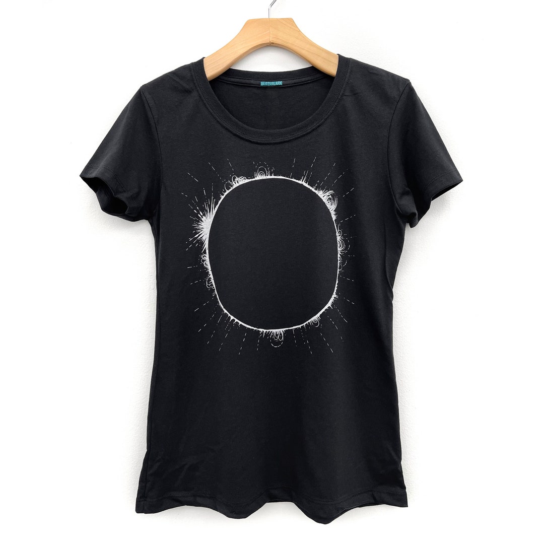 Women's Total Solar Eclipse T-shirt: Hand-printed Astronomy Tee - Etsy
