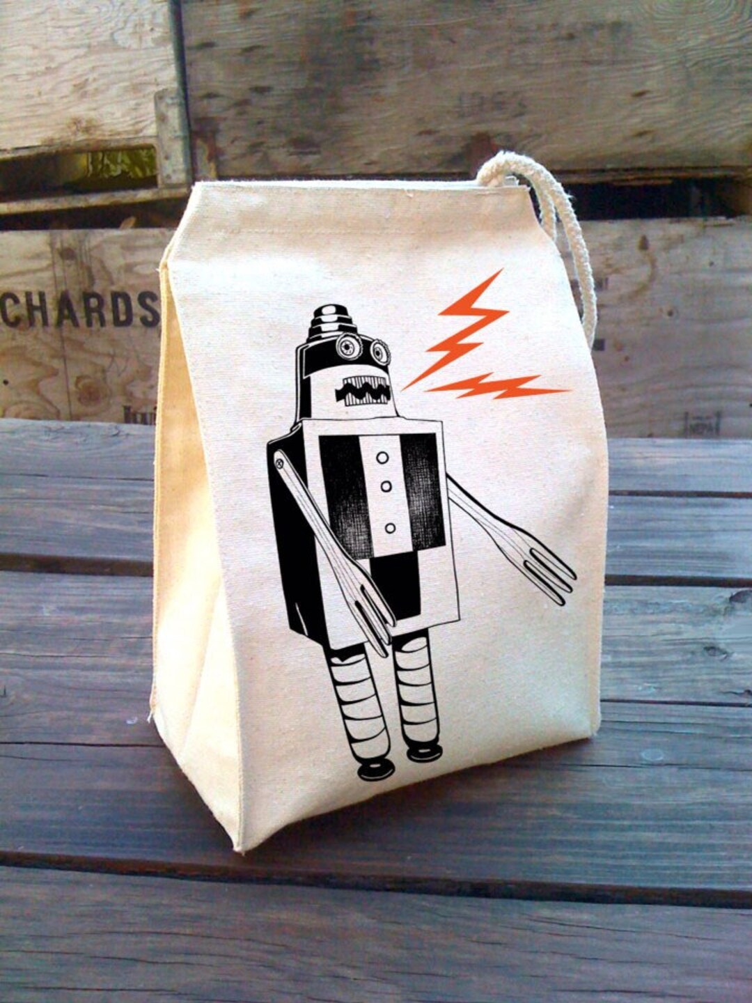 Robot Lunch Bag, Kids Lunch Bags, Lunch Box, Eco Friendly Lunch Sack ...