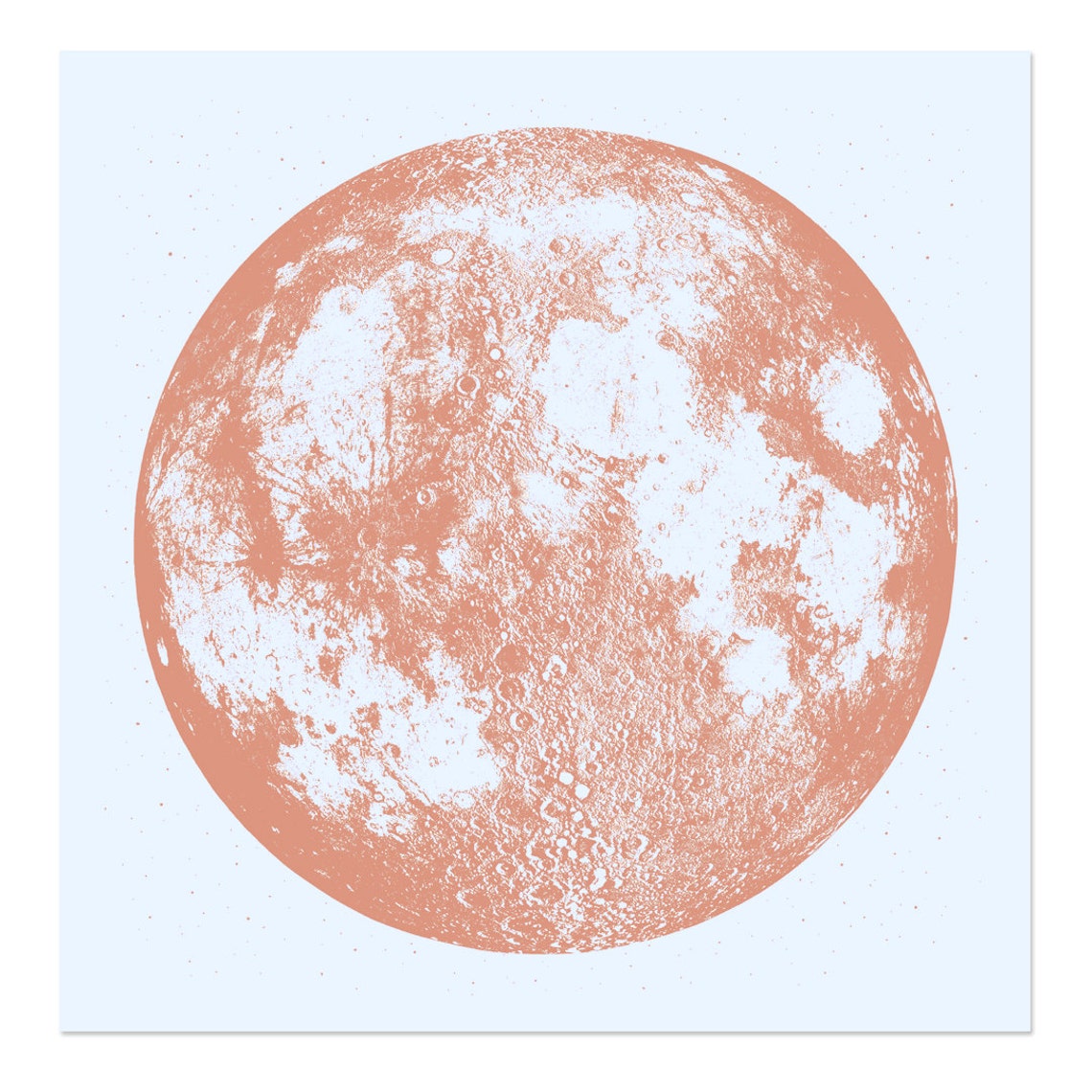 Copper Moon Print Wall Art Full Moon Large Screenprint - Etsy UK