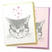Cat Card, Blank Cat Cards, Happy Cat Greeting Cards, Valentine Card ...