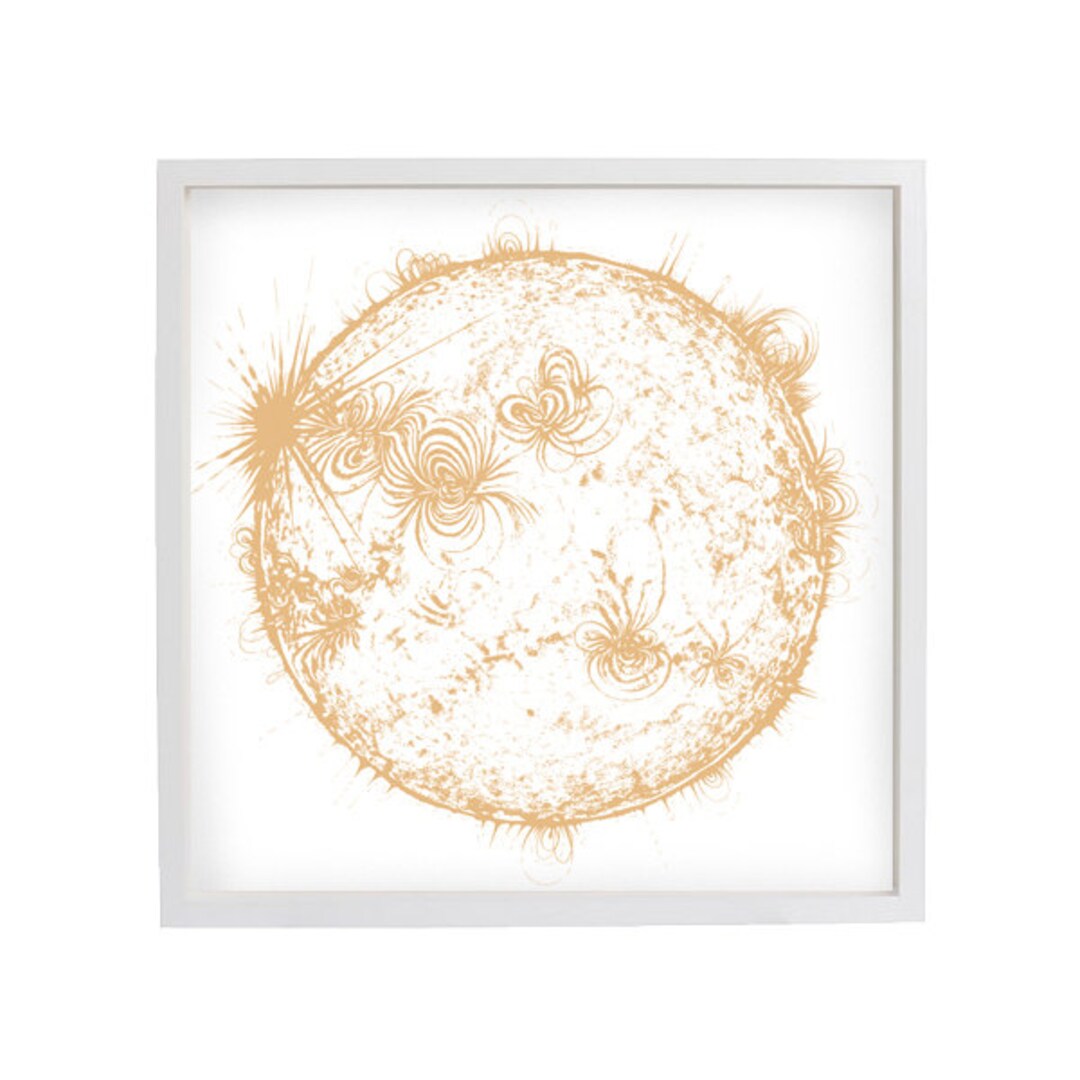 Pale Gold Sun Art Print: Minimalist Space Wall Decor - Etsy