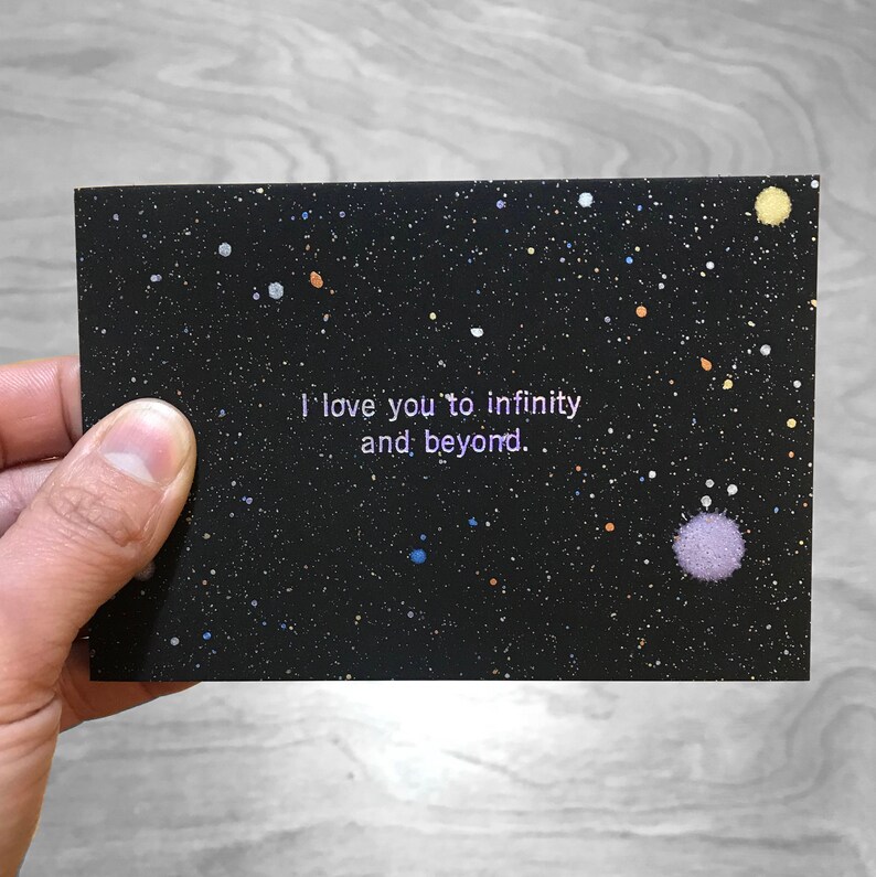 Infinity Love Card: Hand-painted Space Anniversary Card - Etsy