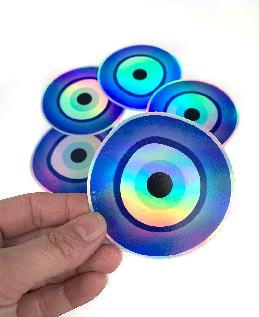 Evil Eye Sticker: Rainbow Hologram, Waterproof Good Luck Nazar - Etsy