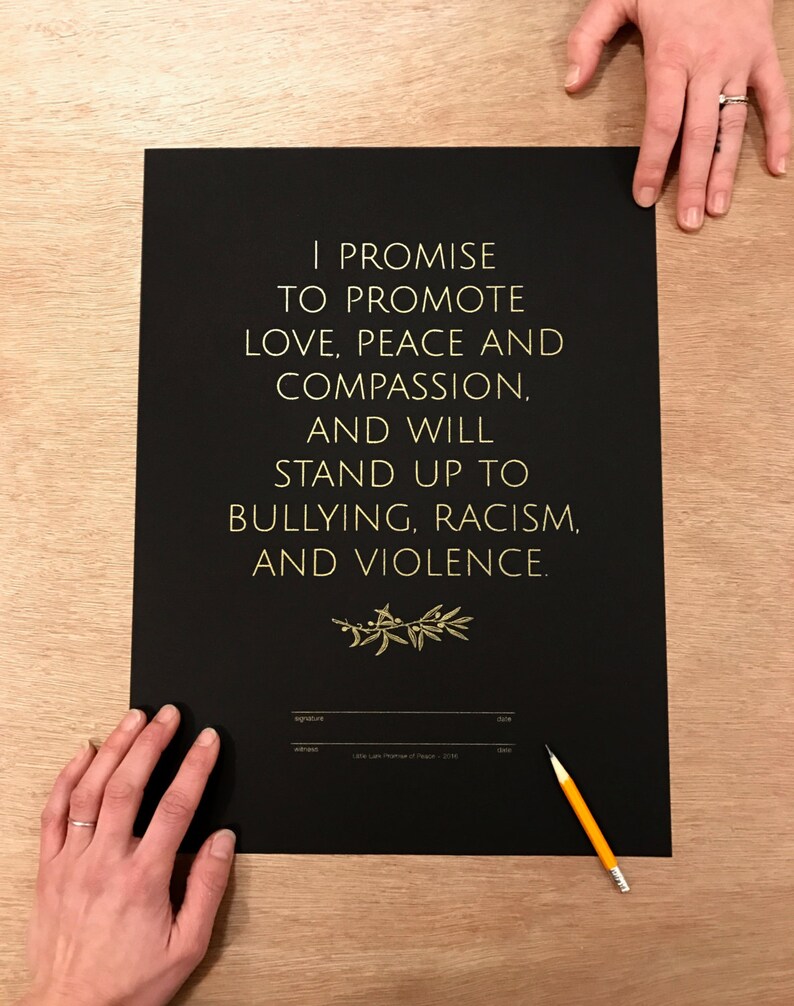 Promise of Peace Screen Print Gold Peace Poster Message of - Etsy