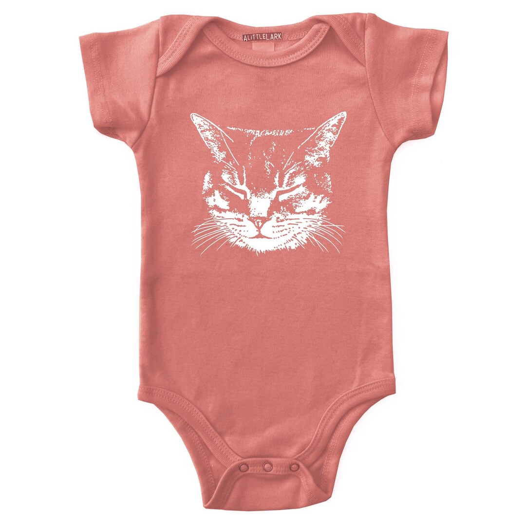 Organic Cotton Baby Cat Onesie, Unisex Cat Clothing Gift, Cute Kitty ...
