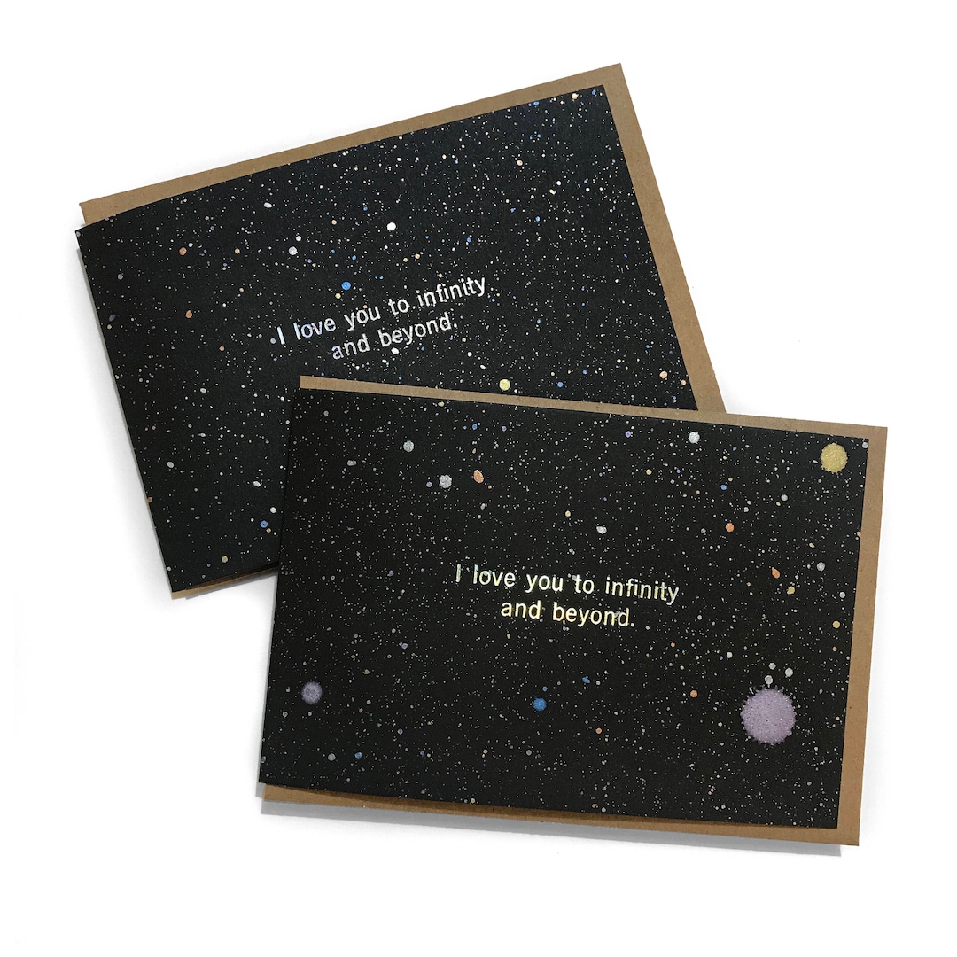 Infinity Love Card: Hand-painted Space Anniversary Card - Etsy