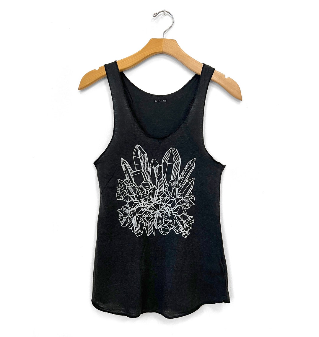 Black Crystal Tank Top: Women's Boho Chic Gemstone Shirt - Etsy