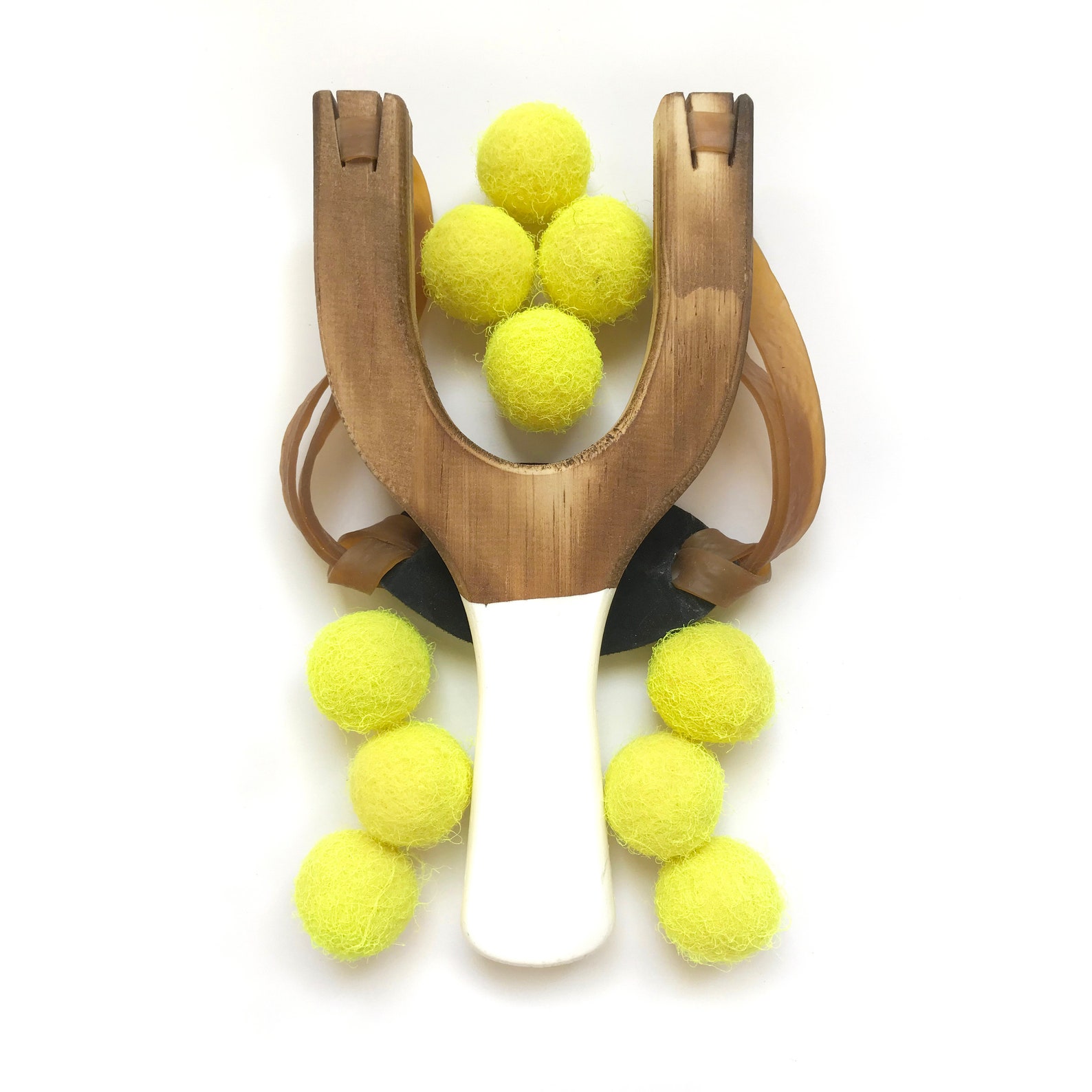 Wooden Slingshot Neon Felt Ball Ammo Kids Birthday Gift - Etsy