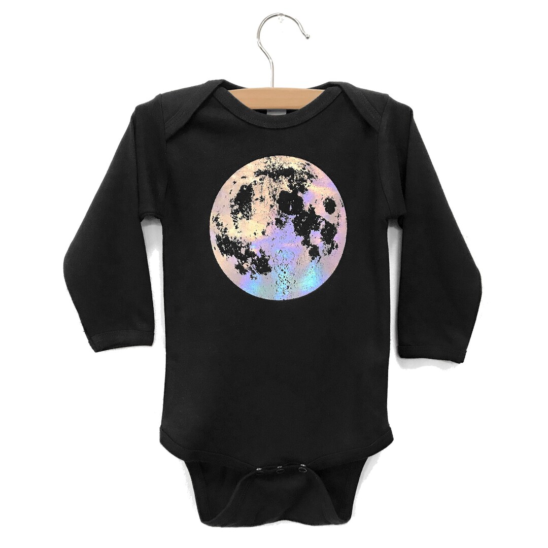 Silver Foil Moon Onesie: Black Unisex Baby Bodysuit - Etsy