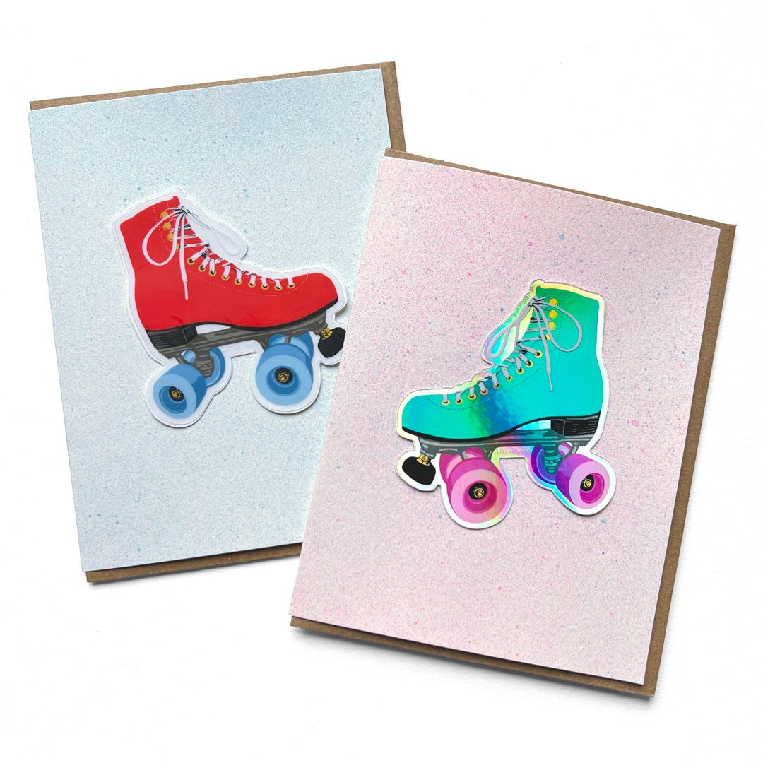 Rad Roller Stake Sticker Cards in 2 Styles, Birthday or Everyday ...