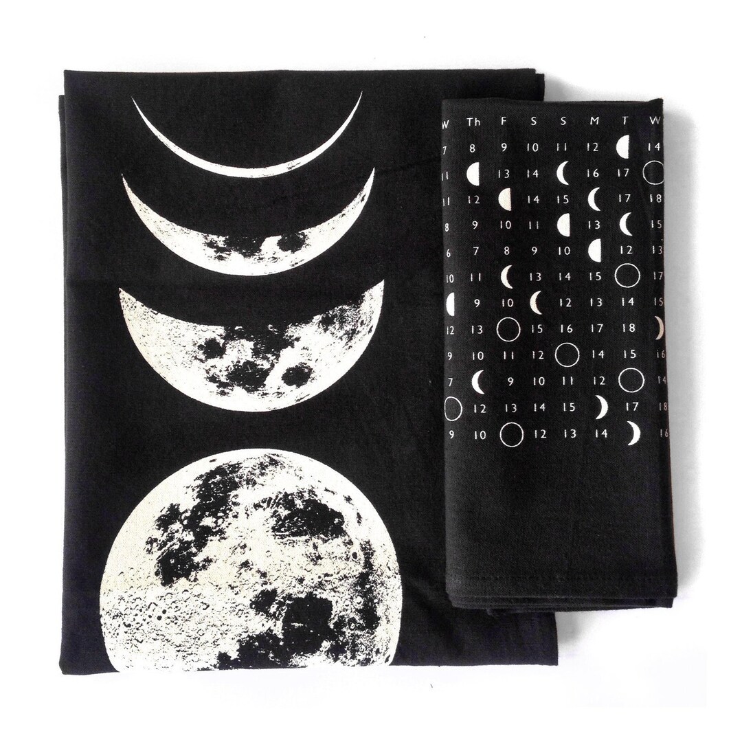2023 Moon Phase Calendar Kitchen Towel: Hand Screen Printed Cotton - Etsy