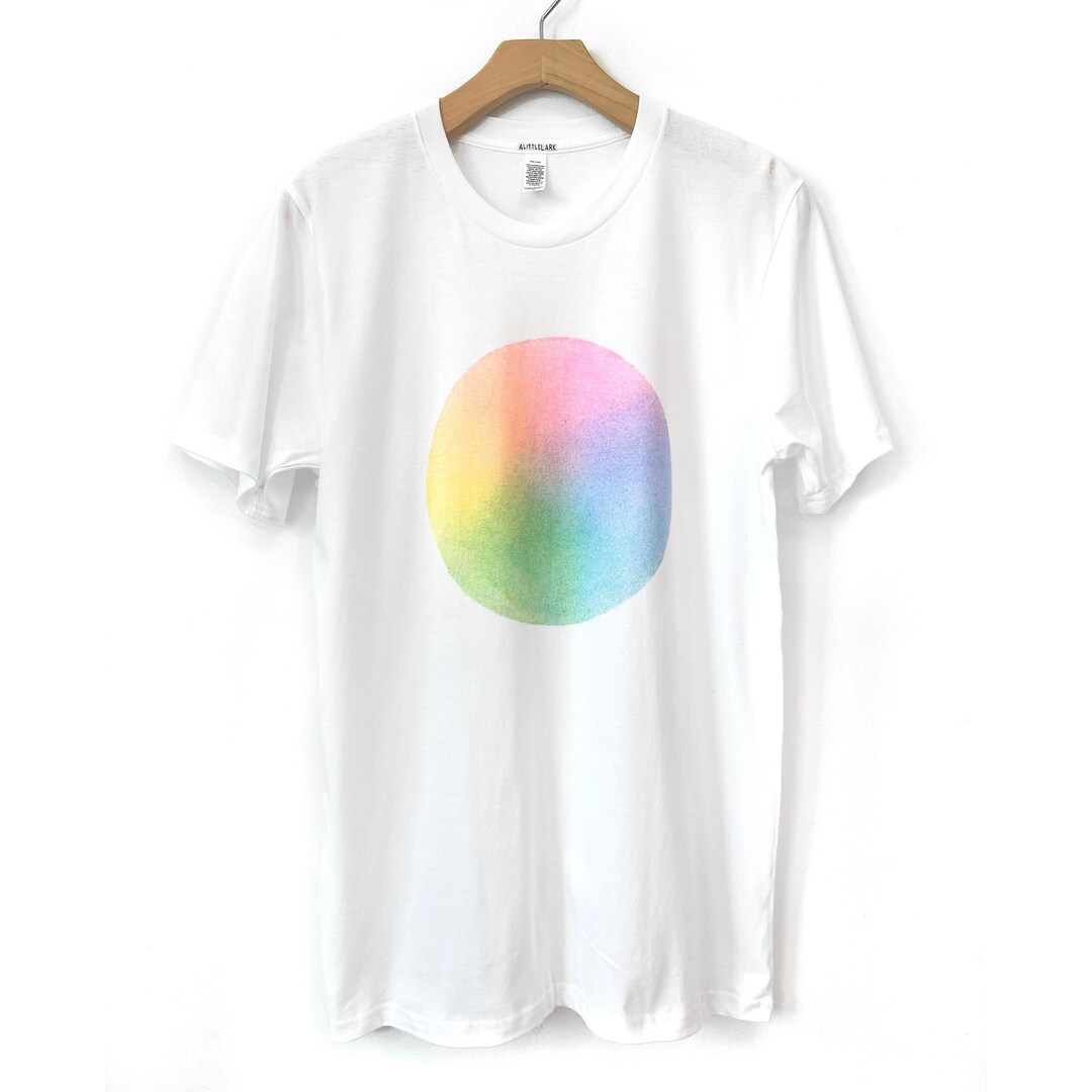 Hand Painted Rainbow Spectrum T-shirt: Unique Color Theory Cotton Tee ...