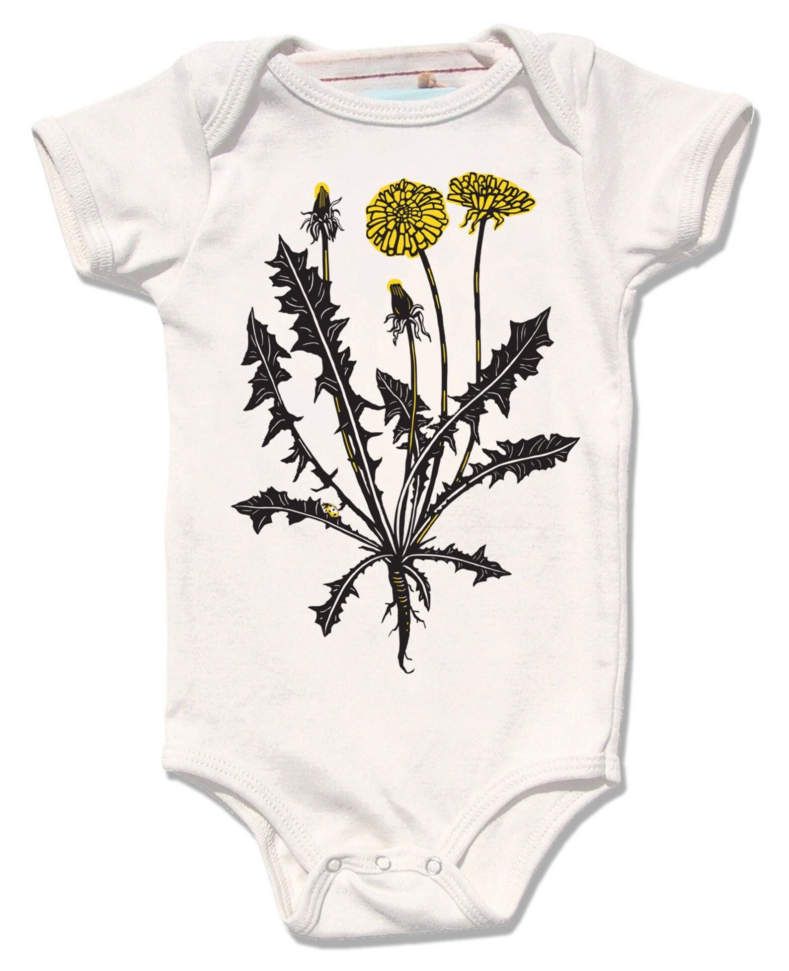 Dandelion Flower Onesie: Organic Baby Clothes, Botanical Print - Etsy