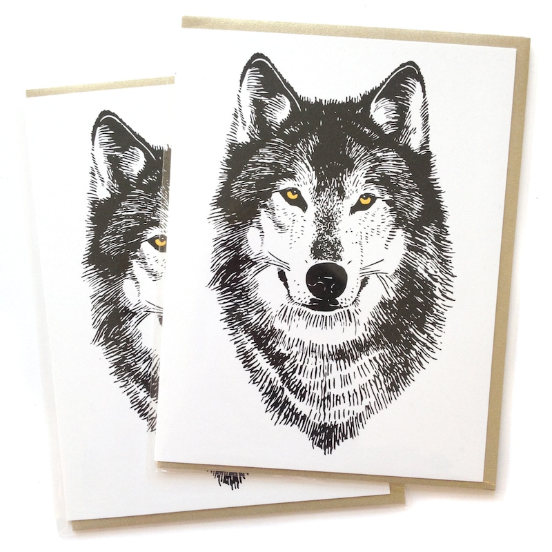 Wolf Card - Etsy