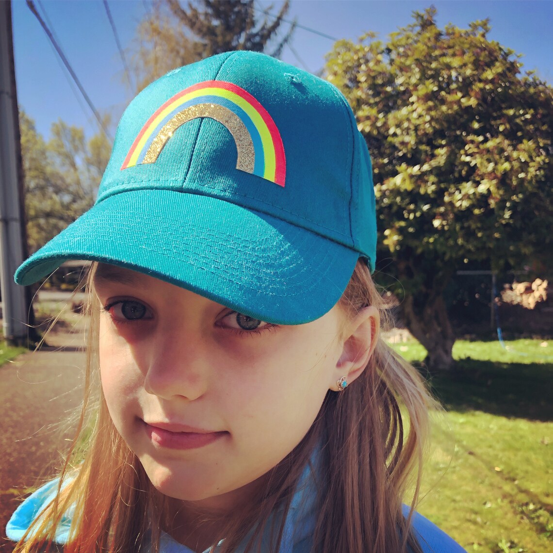 Kids Rainbow Sun Hat Hand Painted Hologram Rainbow Hat | Etsy