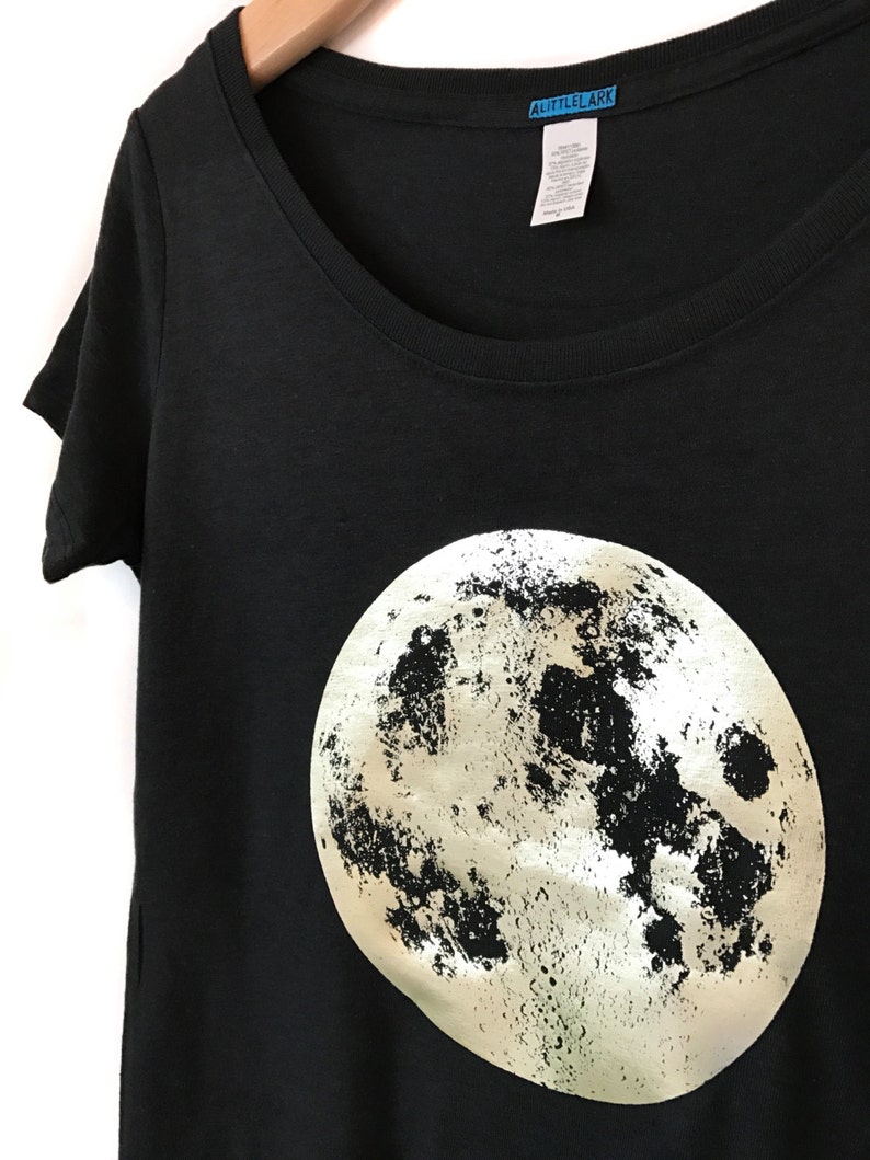 Organic Moon T-shirt Womens FULL MOON Shirt Print Vintage - Etsy
