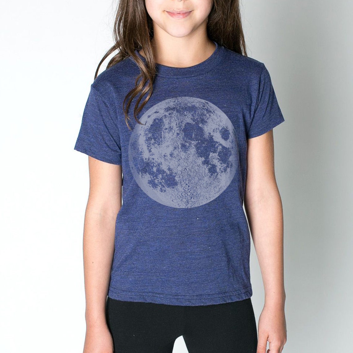 Blue Full Moon Shirt Kids Moon Tee Moon Shirt Matte - Etsy