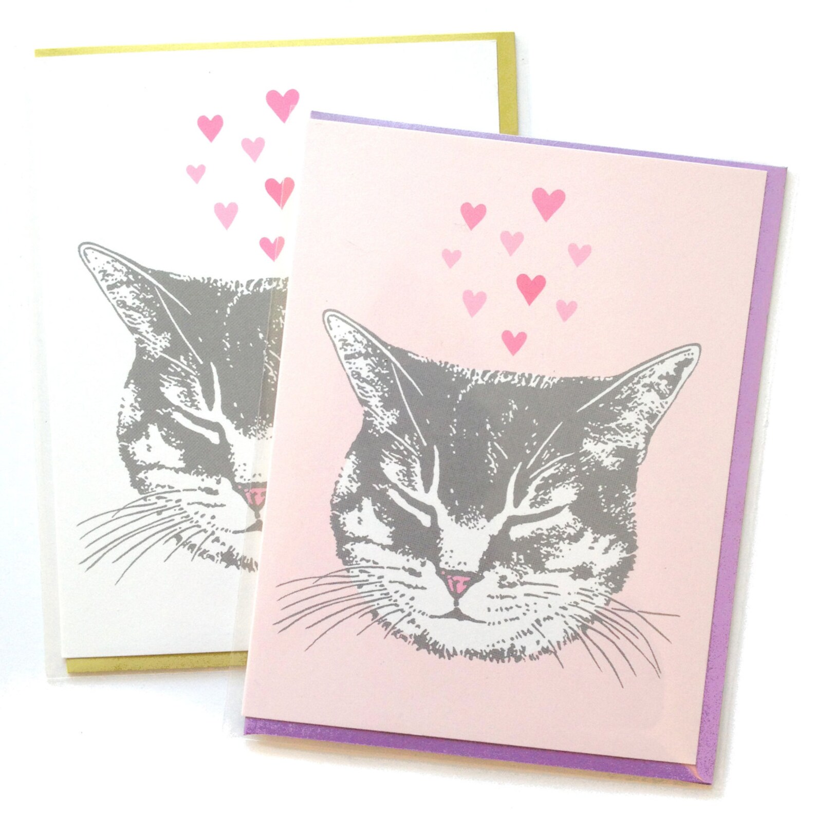 Cat Card Blank Cat Cards Happy Cat Greeting Cards Valentine - Etsy