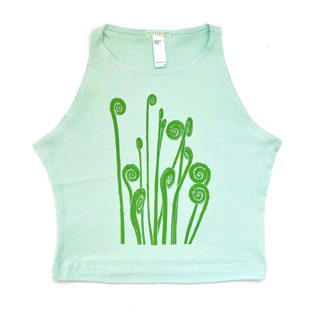 Fern Fiddlehead Crop Top, Women's Mint Crop Tank Top, Nature Plant ...