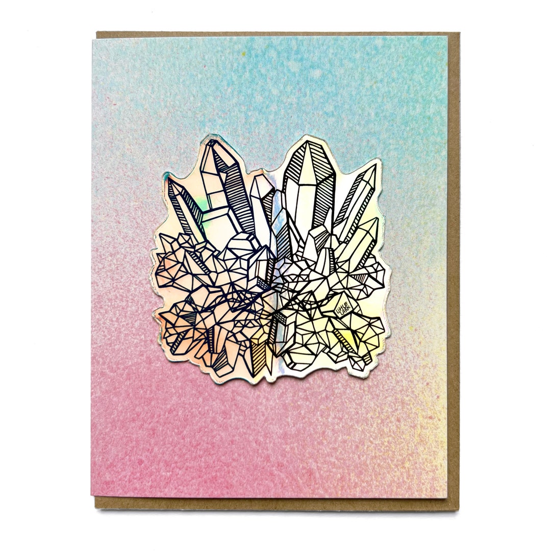 Hologram Crystal Sticker Card: Gift for Rock Lovers - Etsy