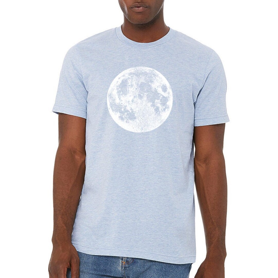 Full Moon Graphic Tee, Blue Moon Shirt, Graphic Tees for Men, Moon ...
