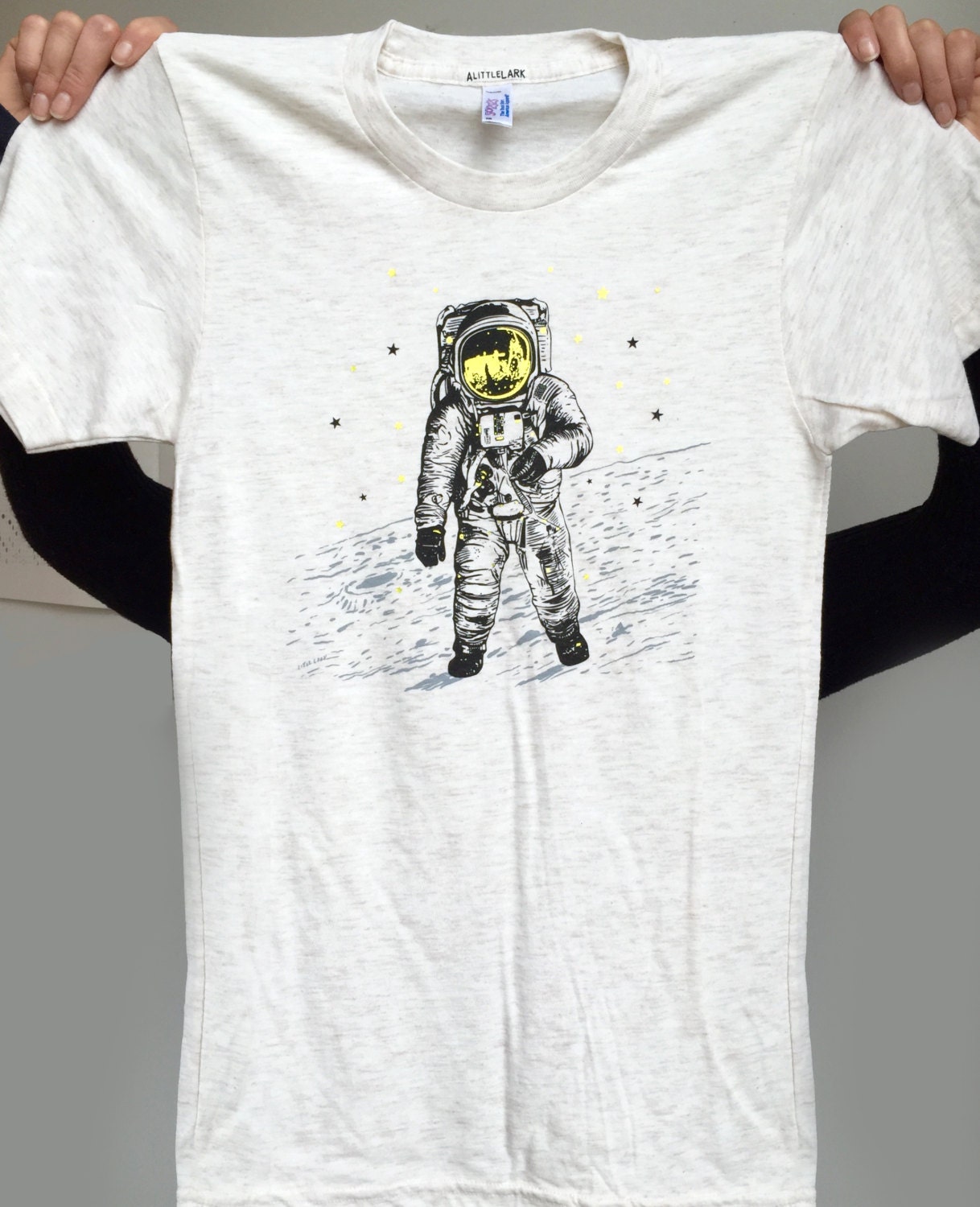 Astronaut Moonwalk T-shirt: Gold Foil Space Man Tee - Etsy