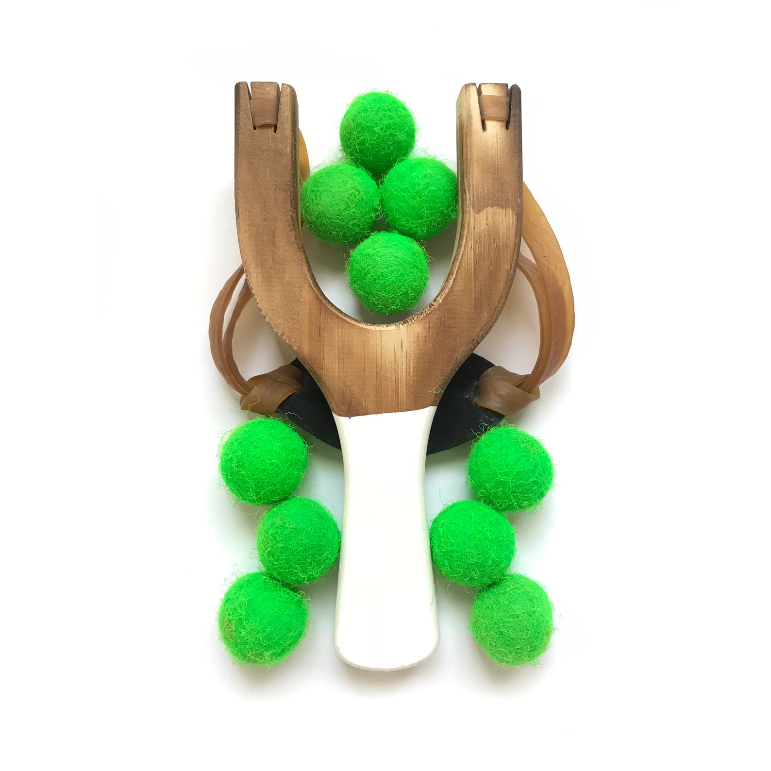 Wooden Slingshot Neon Felt Ball Ammo Kids Birthday Gift - Etsy