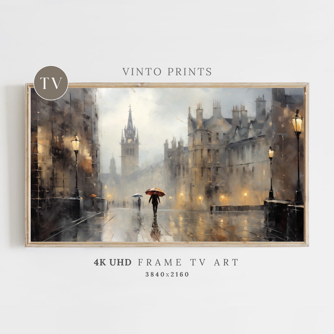 Vintage Edinburgh City Art for Frame TV | Vintage Art | Antique Scenery ...