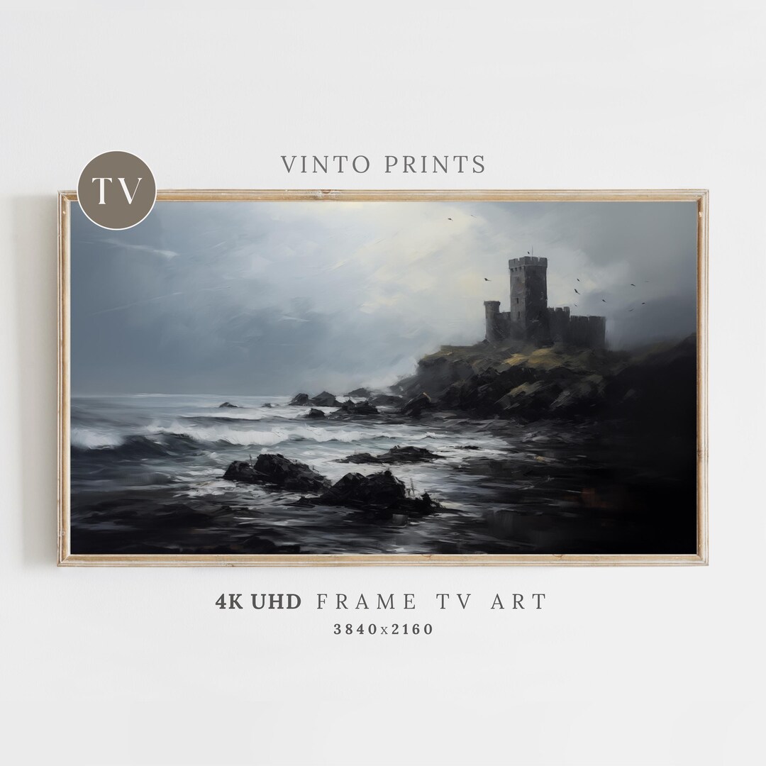 Vintage Castle Art for Frame TV | Castle Art | Ocean | Antique Scenery ...