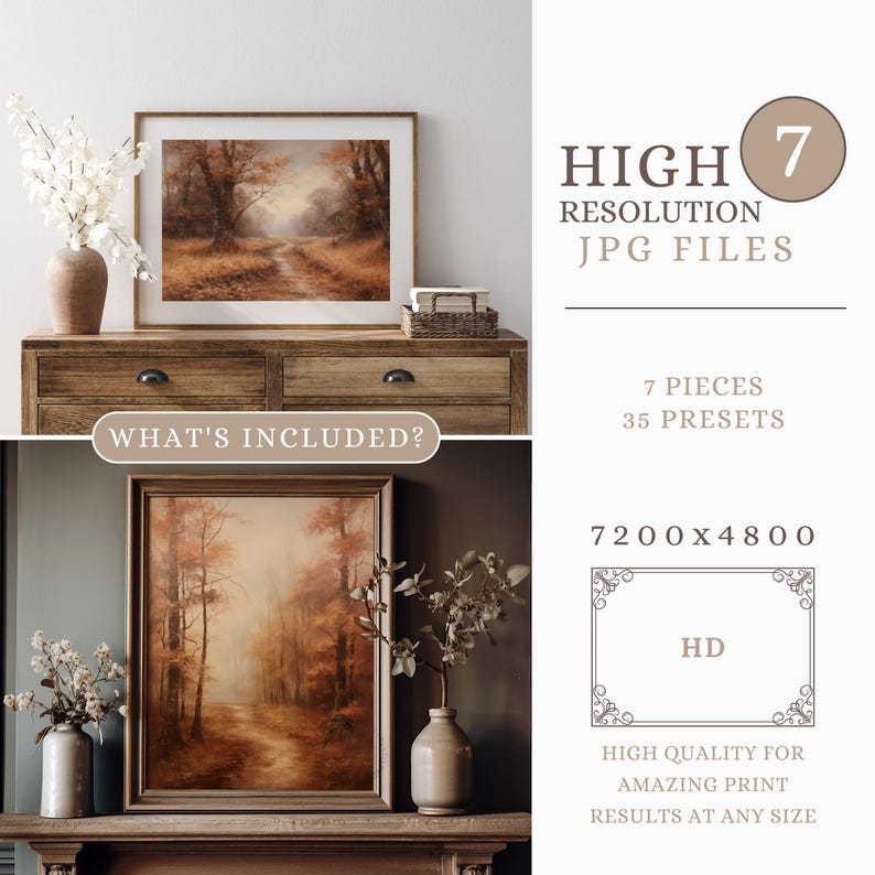 Vintage Autumn Wall Art Set | Fall Art Collection | Fall Art Set ...