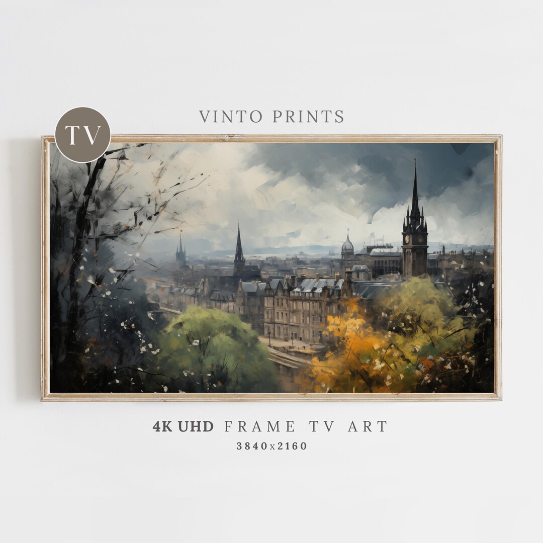 Vintage Edinburgh City Art for Frame TV | Vintage Art | Antique Scenery ...