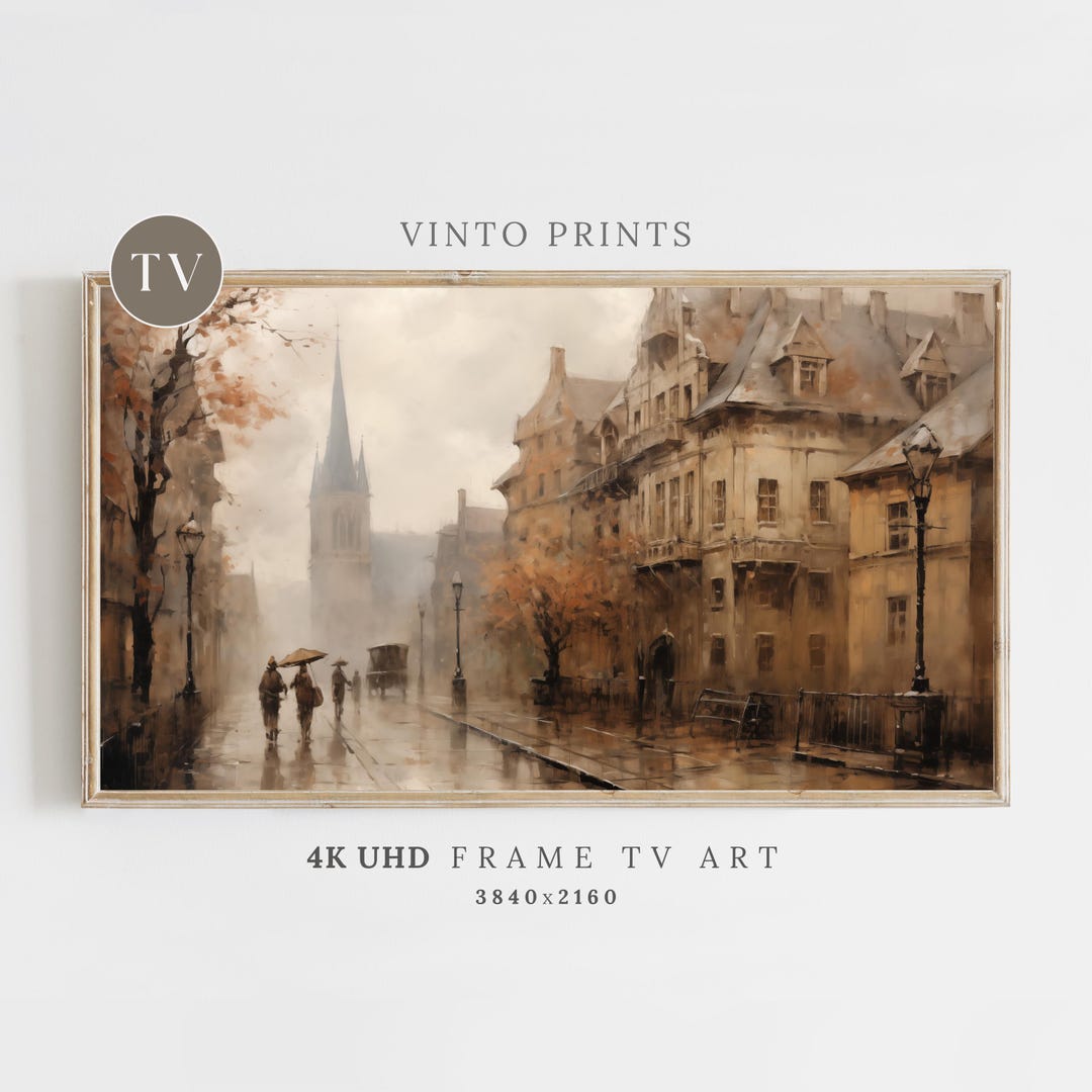 Vintage Prague City Art for Frame TV | Vintage Art | Antique Scenery ...