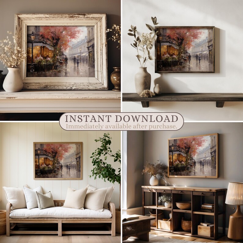 Vintage Paris Art Print | Floral Street Art | Paris Street | Paris Wall ...